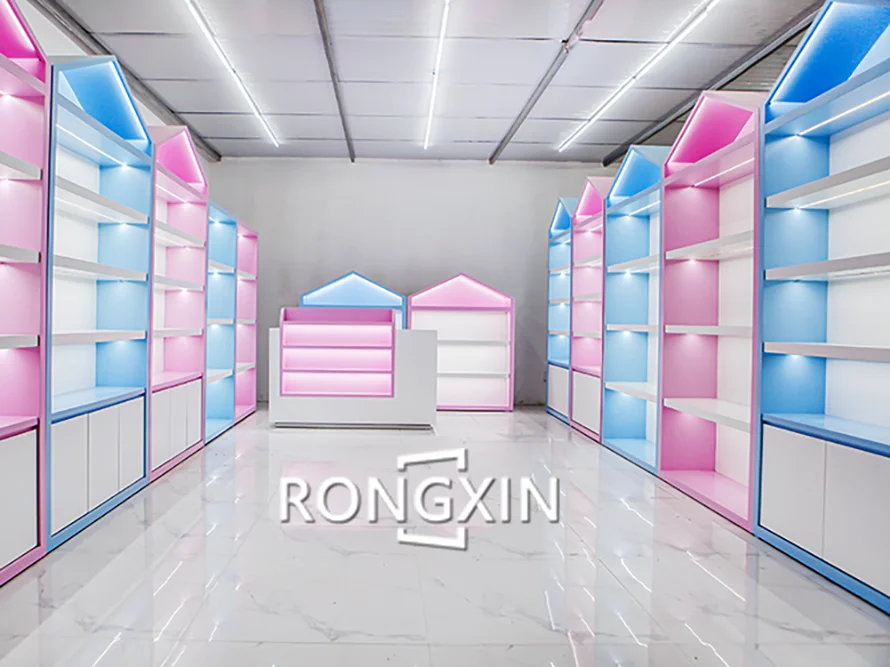 Retail Cosmetic LED Lighting Display Stand Shelf Make up Display ...