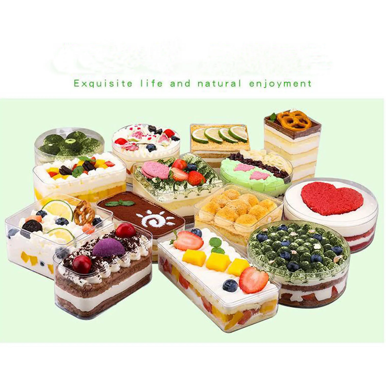 Individual Cake Containers - Transparent PS Plastic