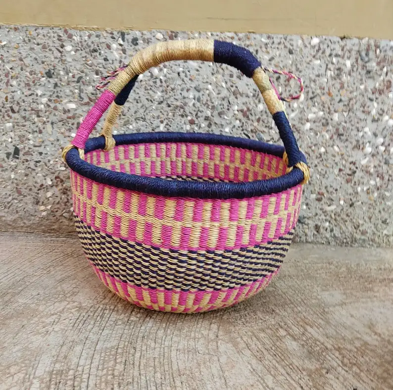 Bolga Basket Large African Market Basket - Sustainable & Durable