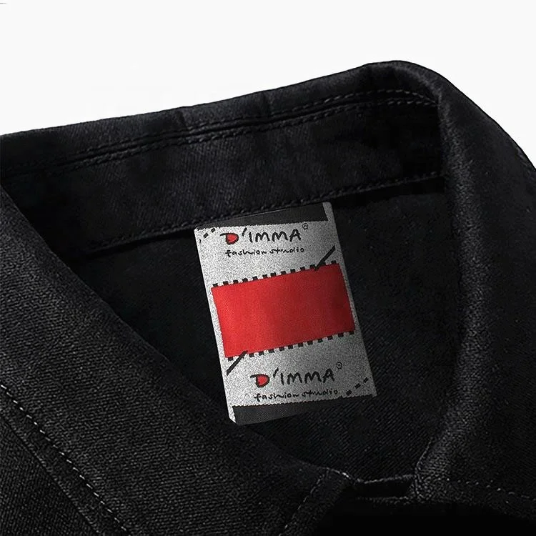 Custom Metallic Thread Name Logo Damask Woven Main Labels For Clothing ...