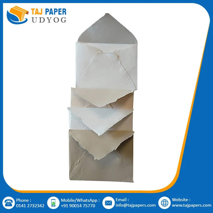 Wholesale Deckle Edge Handmade Paper Envelope With Custom Made Pure ...