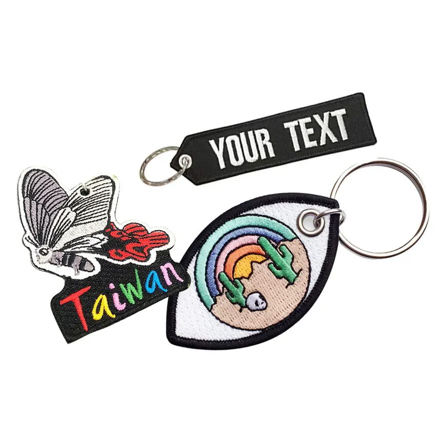 Bespoke Custom Shape and Size Promotional Embroidery Keychain Patch ...