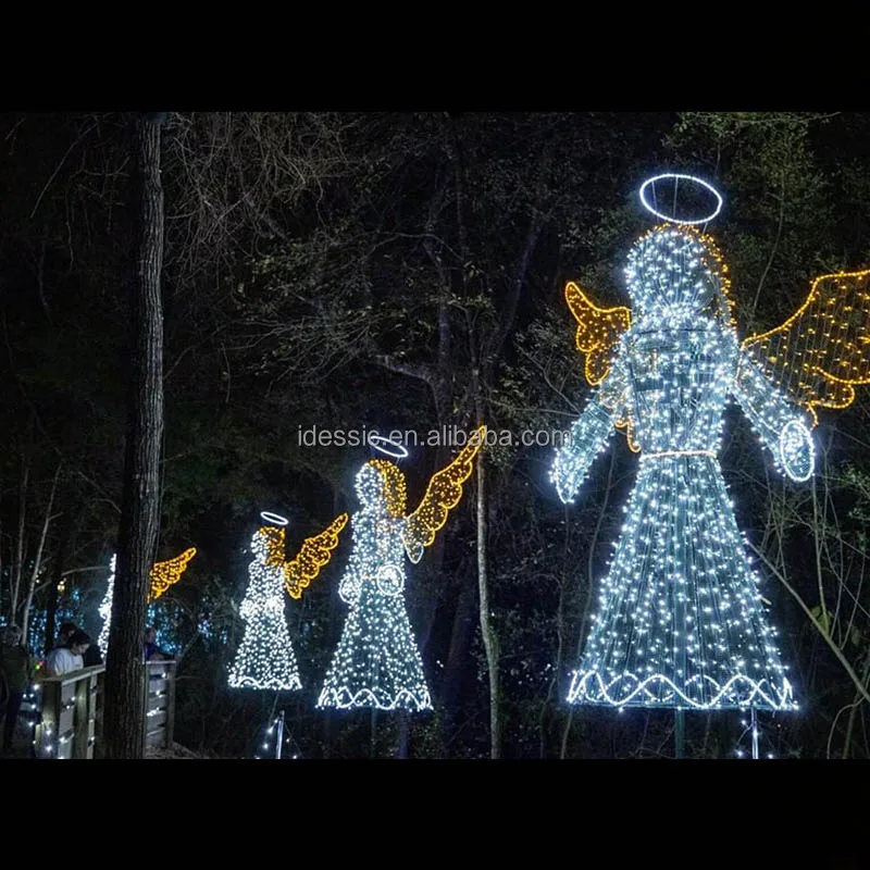 Outdoor 3d Lighted Wire Frame Angel Christmas Illuminated Sculpture ...