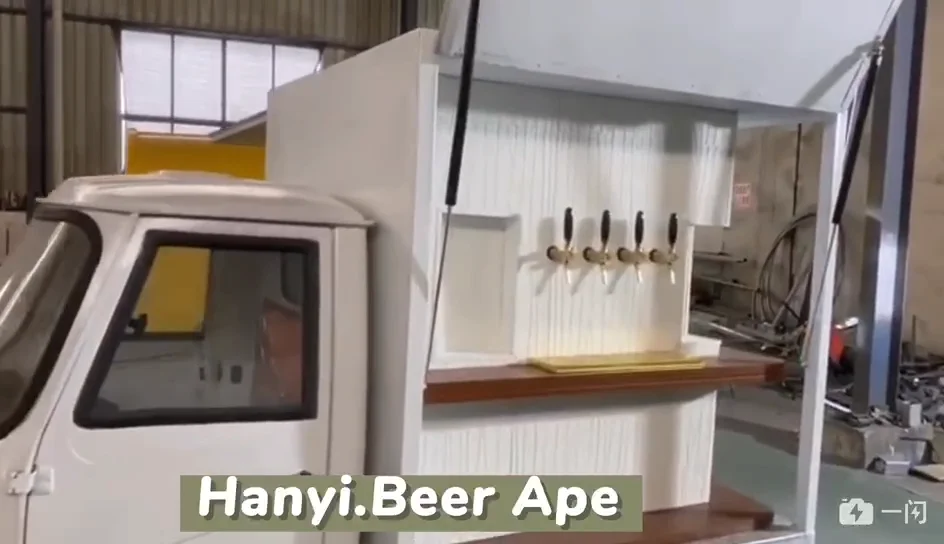 Electric Tricycle Piaggio Ape Beer Trucks 6 Tap Beer Food Truck For ...