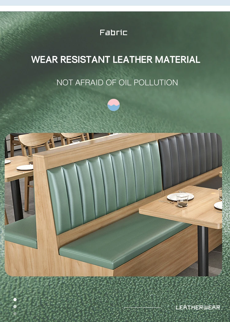 Modern Fast Food Restaurant Table Set with Custom Booth Seating ...