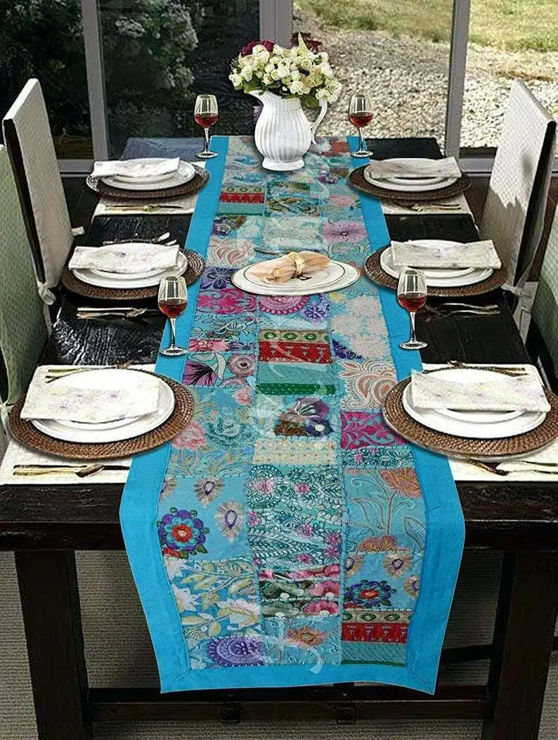 Indian Handmade Embroidered Patchwork Dining Table Runners For Home ...