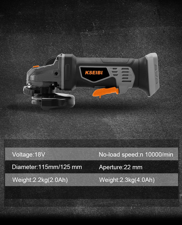 KSEIBI High Quality Cordless Angle Grinder for General Purpose Grinding ...