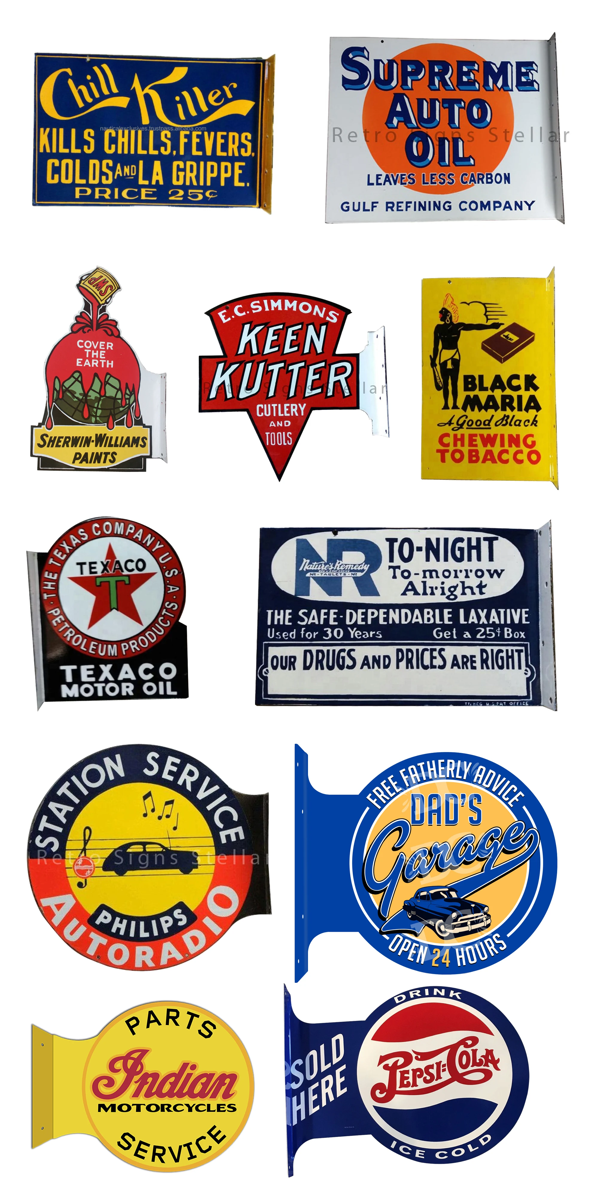 Porcelain Reproduction Enamel Signs Flange Metal Board - Buy ...