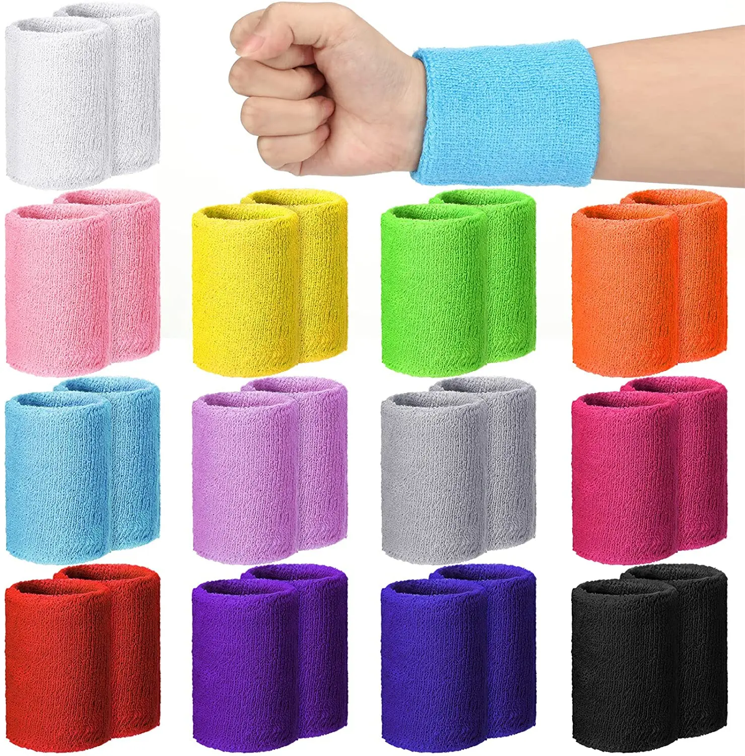 Custom Sports Embroidered Cotton Gift Sweatbands Colorful Fashion High ...