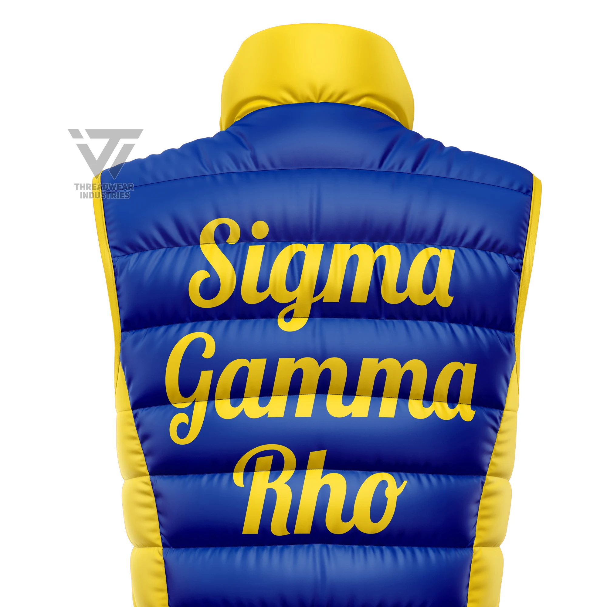 Custom Sublimated Sigma Gamma Rho Sorority Puffer Vest Jacket - Buy ...
