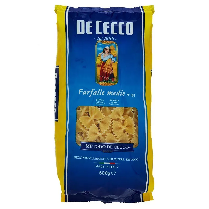 The Best Italian Pasta De Cecco Medium Butterflies 500 G- High Quality ...