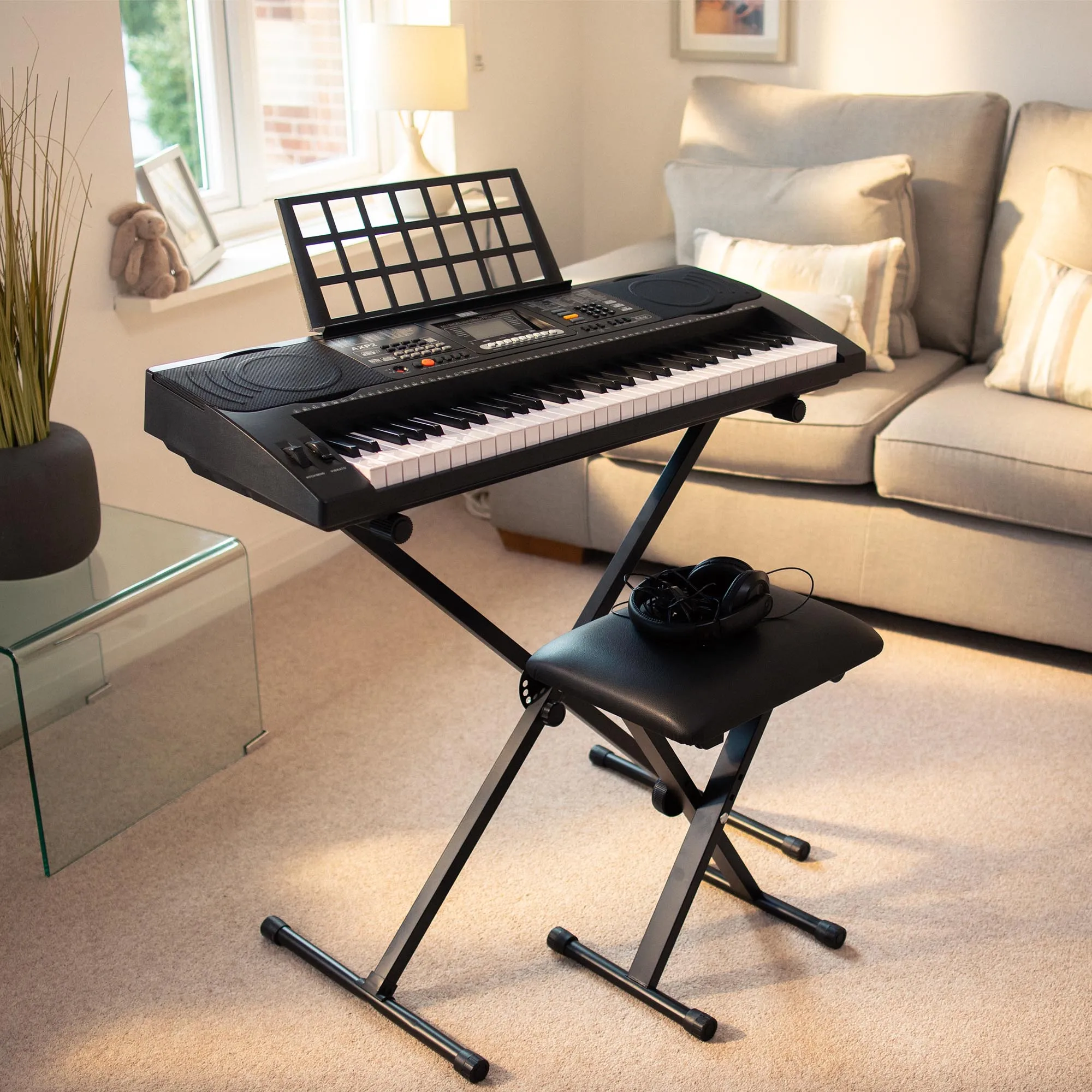 Axus Axp2 61 Note Electronic Keyboard Touch Sensitive Keys With Music ...