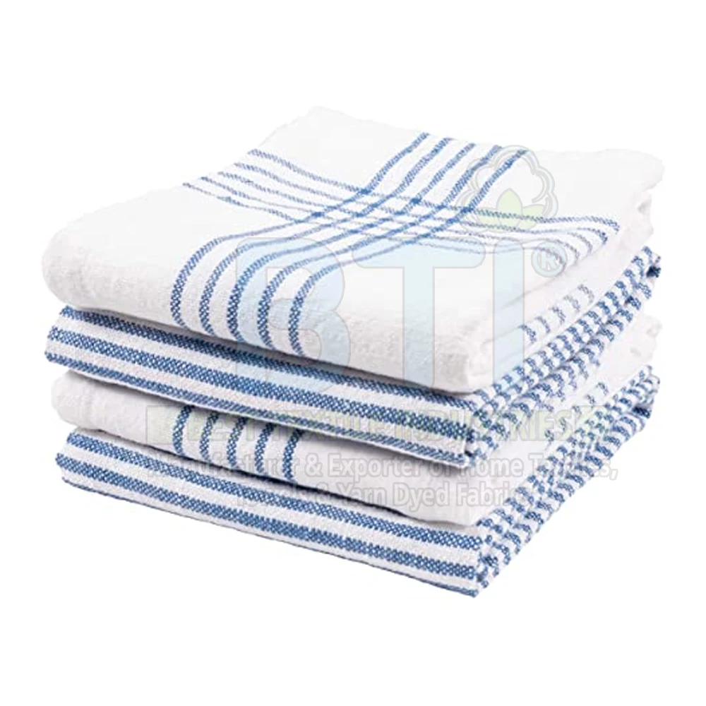 100% Cotton Fully Dyed Kitchen Towel Set Dobby Finishing Towel Set ...
