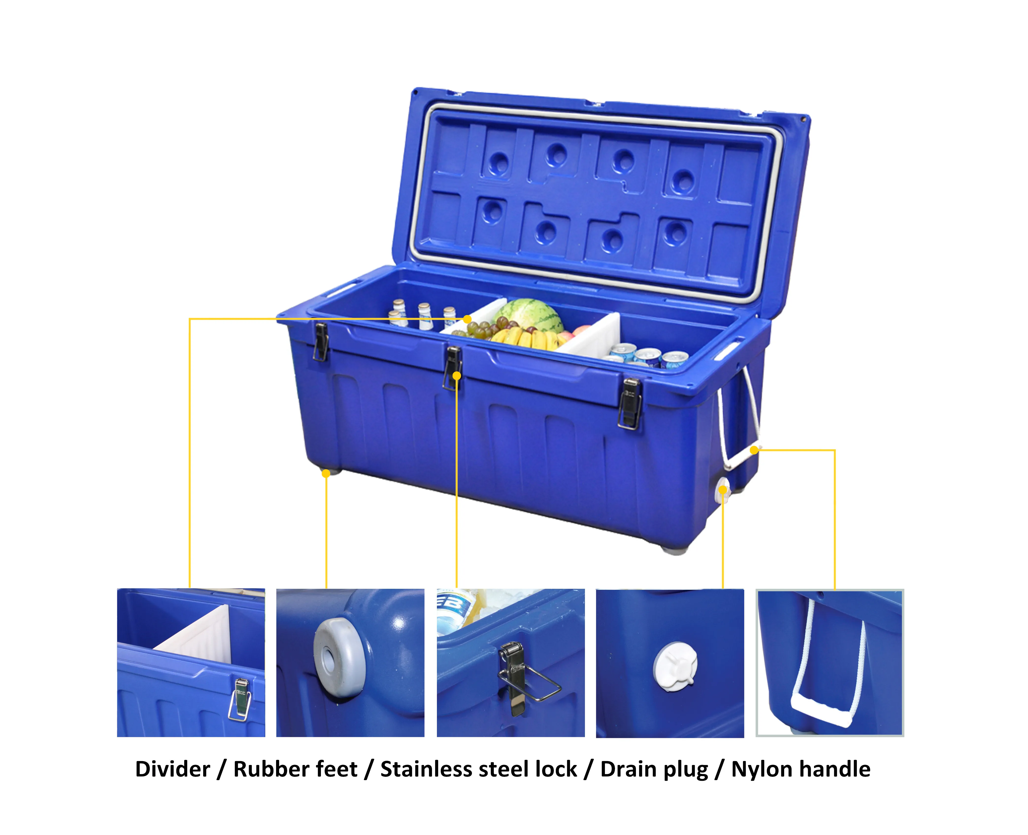 Large Capacity LLDPE 180L Ice Cooler Box for Outdoor Activities