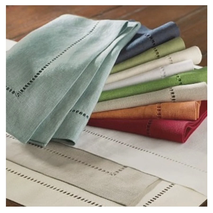 Custom Dinner Napkin 100% Linen Full Color Hemstitch Ladder Table ...