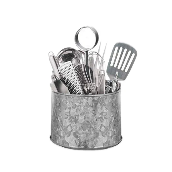 Hot Selling Round Shaped Galvanized Utensil & Cutlery Holder With ...