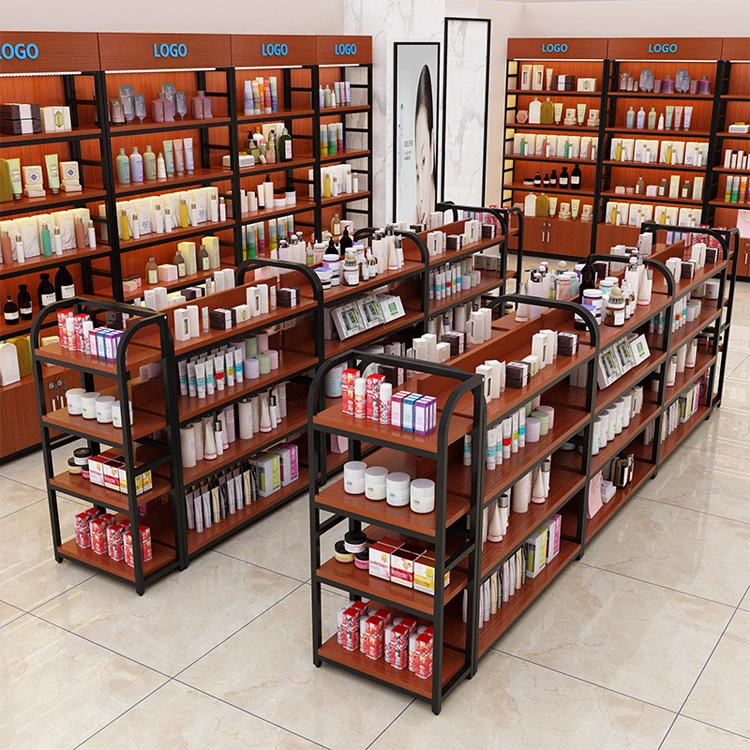 Metal MINISO Shop Display Racks - Customized Supermarket Shelves