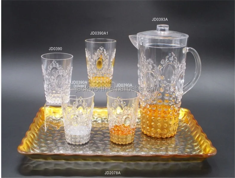 2 Liter Acrylic Drink Gold Design Water Pitcher| Alibaba.com