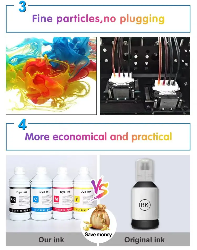 664 672 Bottle Refill Dye Ink For Epson L301 L303 L310 L313 L351 L353 ...