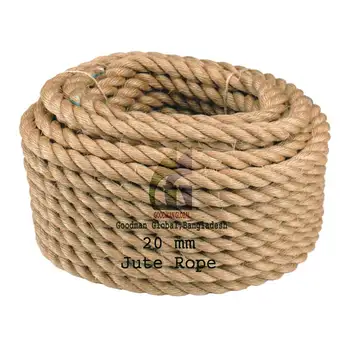100% Tossa 20mm Jute Rope Sustainable Twist Ropes Natural Cuerda Yute ...