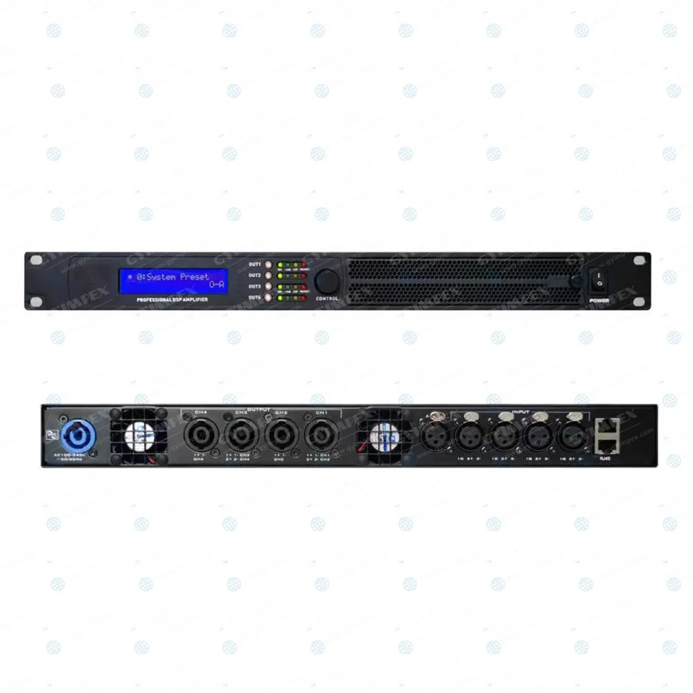 4 In 4 Out Dual Power Supply 3000w Rms 1u Digital Power Amplifier Dsp ...