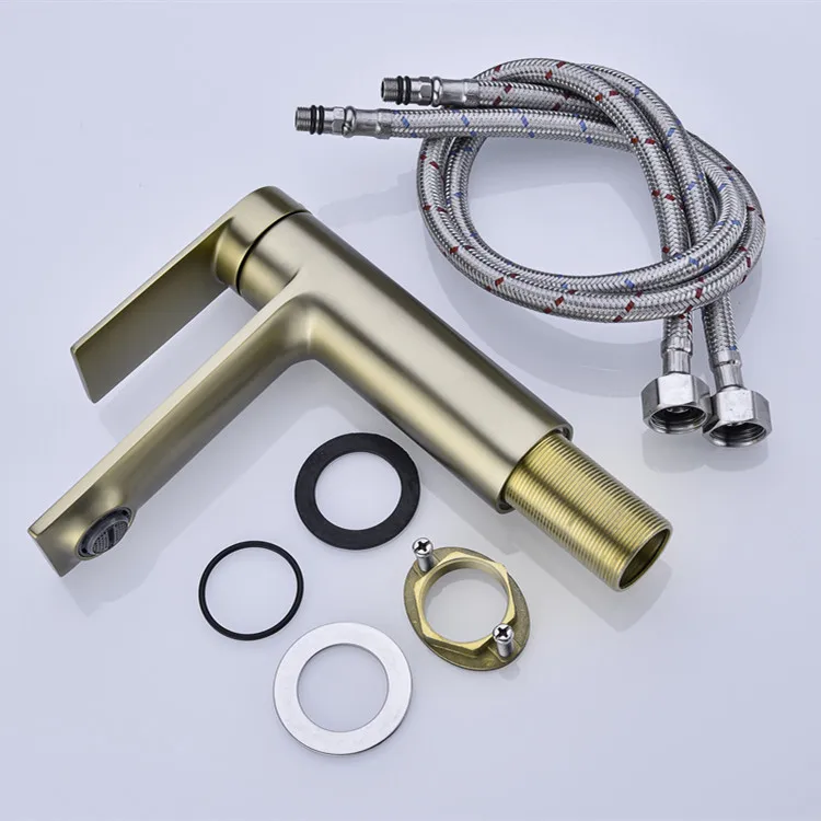 Brass Body Deck Mounted Basin Faucet Single Hole Water Tap Mix Faucets ...