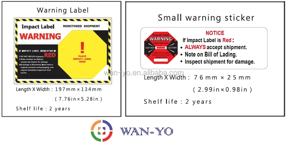 Impact Label 75g : Shock Vibration Detection Shipment Shock Tester Wan ...