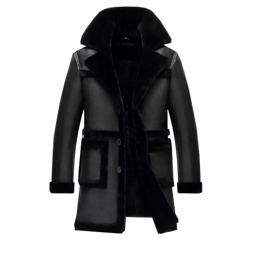 B7 Parka Bomber Real Sheepskin Shearling Pilot Filling B3 Raf Long Coat ...