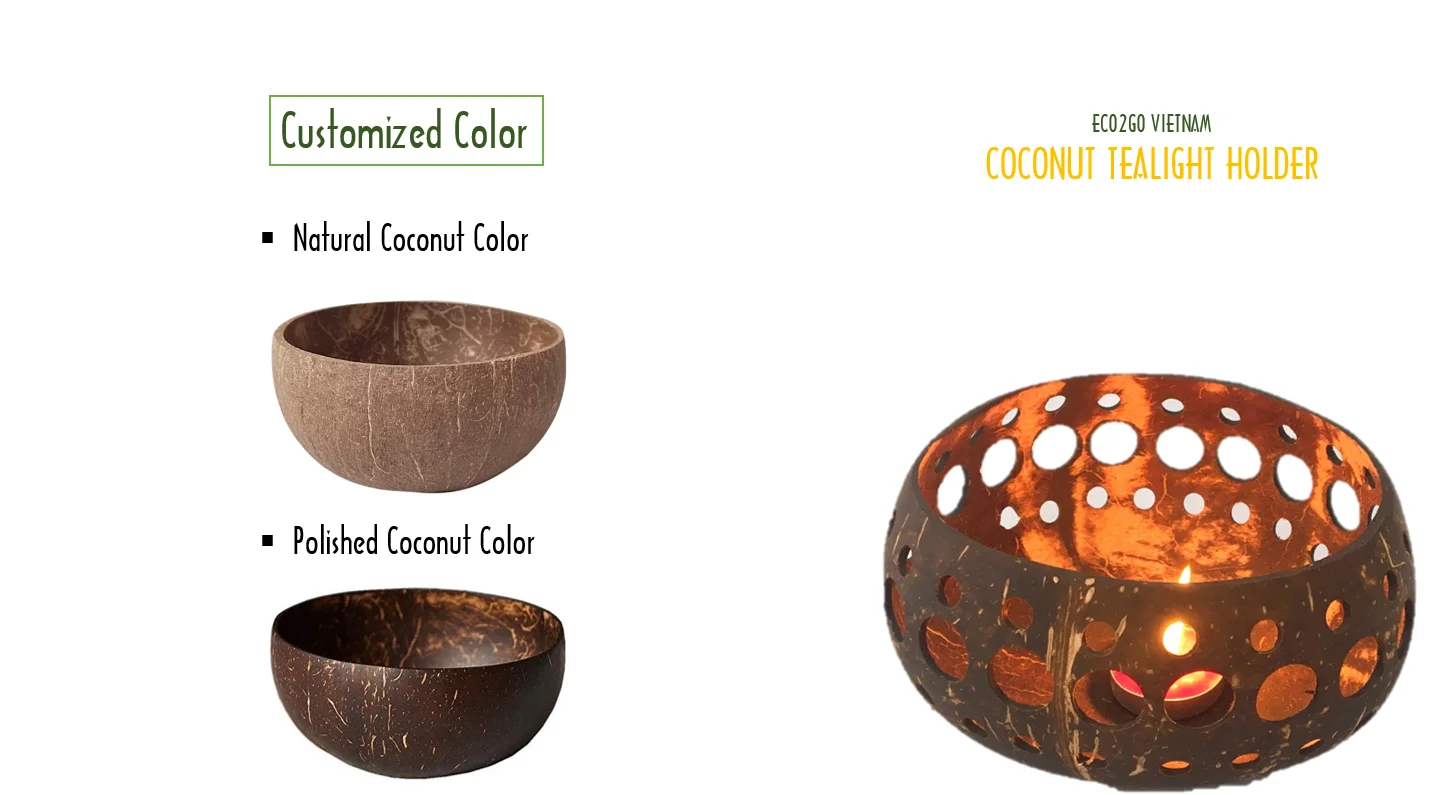 Best Seller Coconut Shell Tea Light Holder/ Coconut Candle Holder For ...