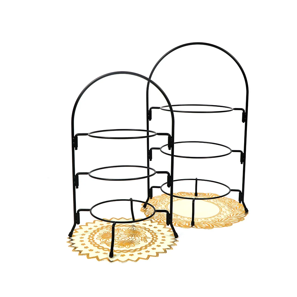 Metal Plate Display Stand 3 Tier Plate Rack Buffet Food Counter Storage ...