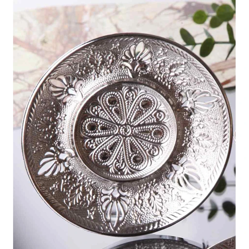 Turkish Silver Gold Serving Tray - Stylish & Versatile