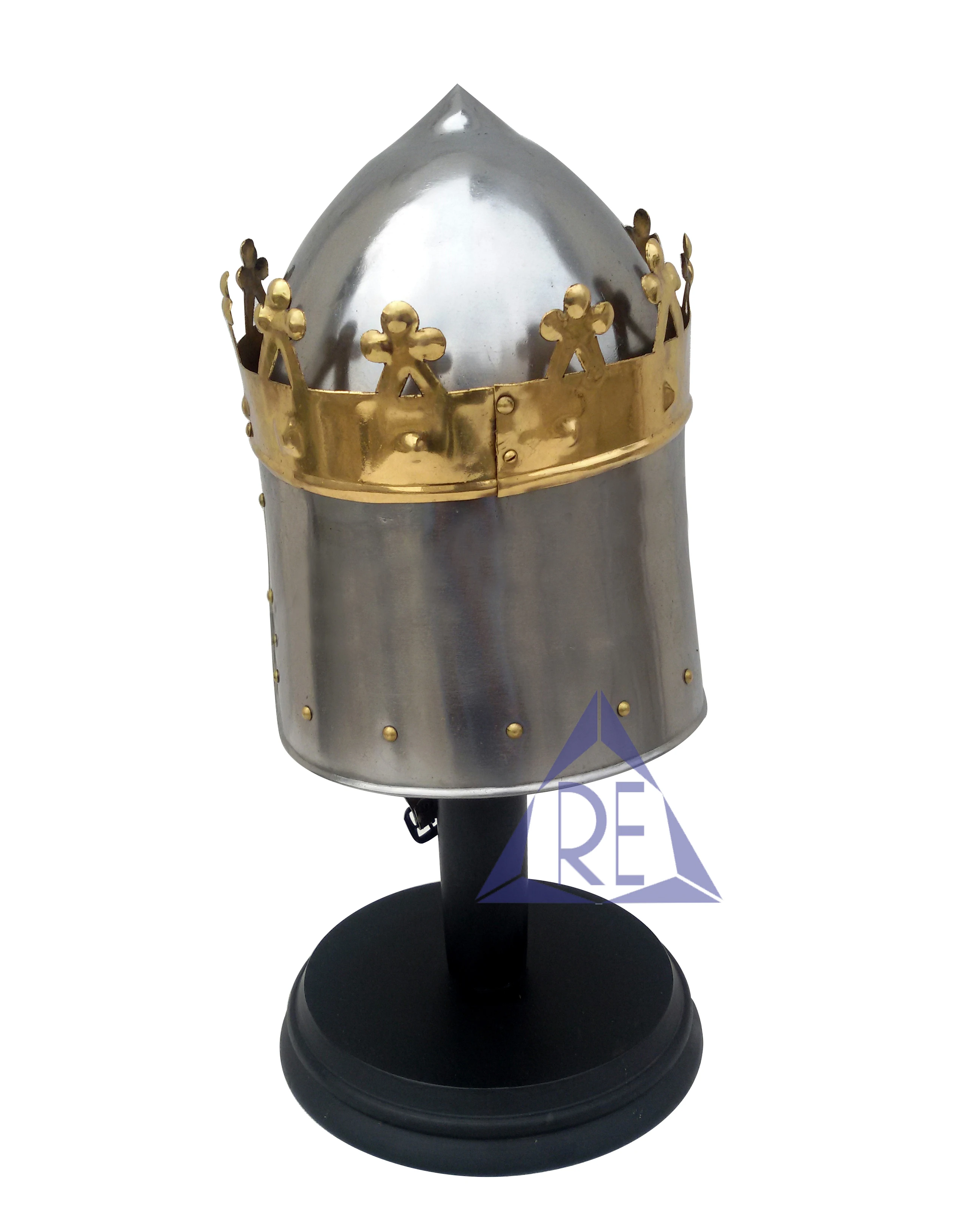 Medieval King Helmet - Antique Knight Richard Crown Metal Crafts