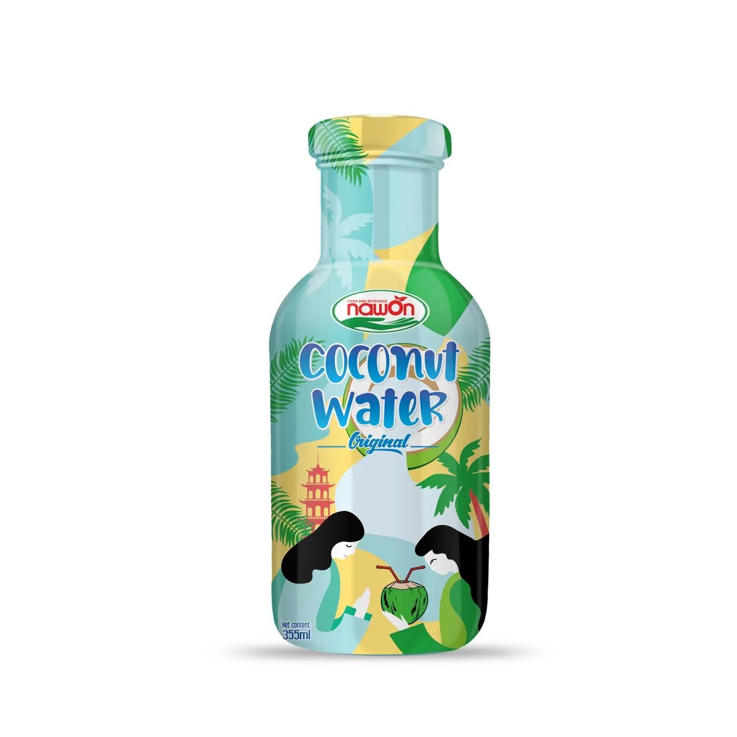 Custom Label Coconut Water 290ml Peach Flavor Fresh Natural 100% Pure ...