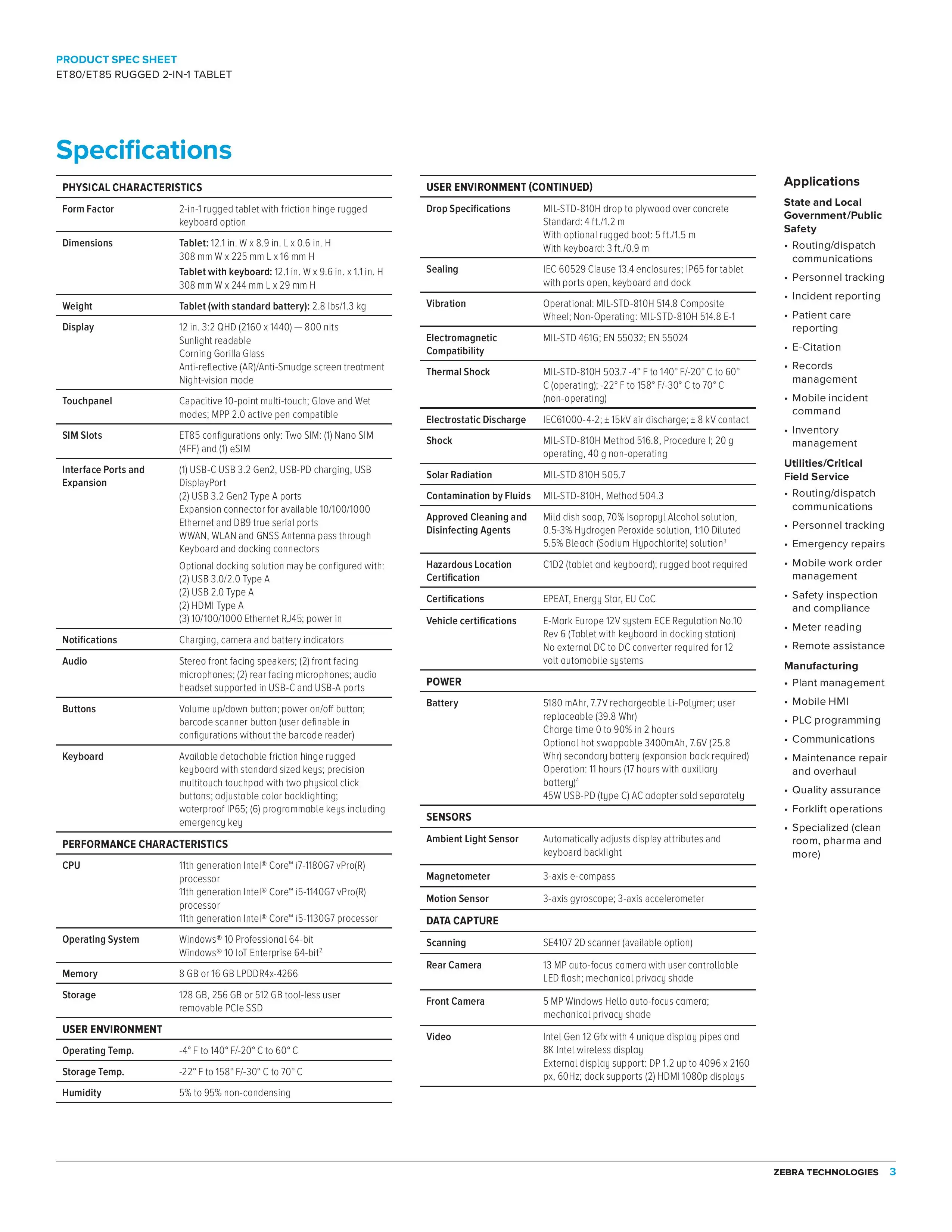 New Product!!! Zebra Et80 Rugged 2-in-1 Tablet - The Dependable Windows ...