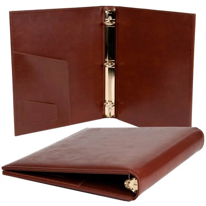 Pad-folio Folder Faux Leather Folder 3 Ring Binder Storage Clipboard ...