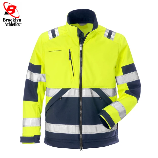 Mens Hi Vis Bomber Jacket - Water Resistant & Reflective