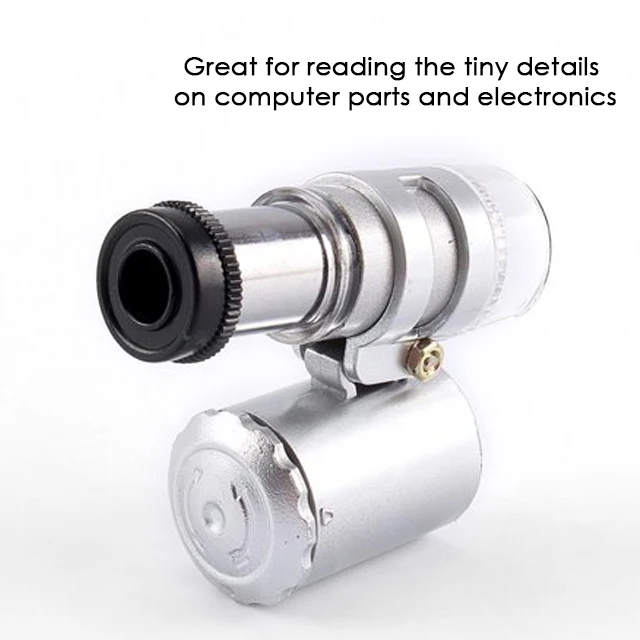 Mini 60x Led Pocket Microscope Jeweler Magnifier Microscope - Buy ...
