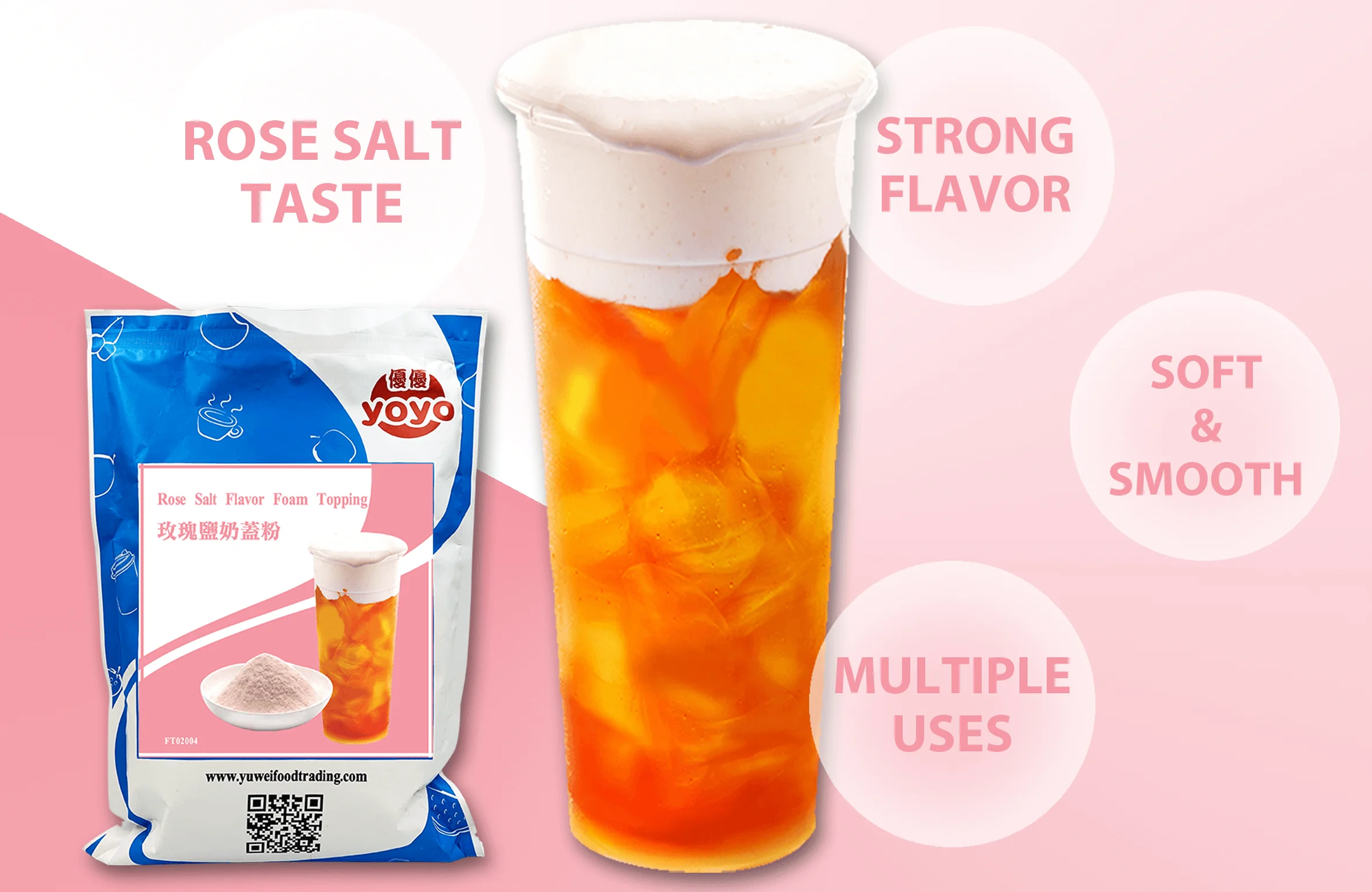 Rose Salt Flavor Foam Topping Powder Taiwan Product| Alibaba.com