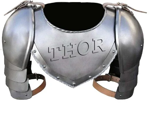 Medieval Armor Gorget And Pauldron Silver Polish Warrior Point Medieval ...