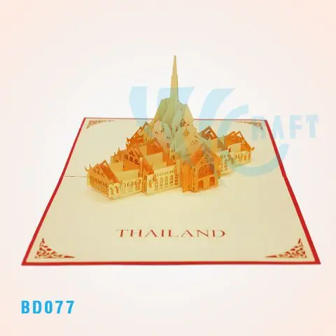 Thailand Temple 3D Pop up Card Laser Cut Custom Design Wholesale ...