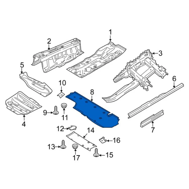 Oem 97050412212 Floor Pan Splash Shield For Porsche Panamera 2010-2016 ...