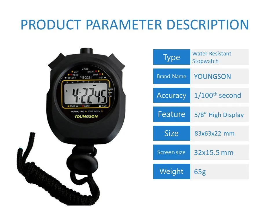 Classic Digital Handheld Chronograph - Professional Stopwatch