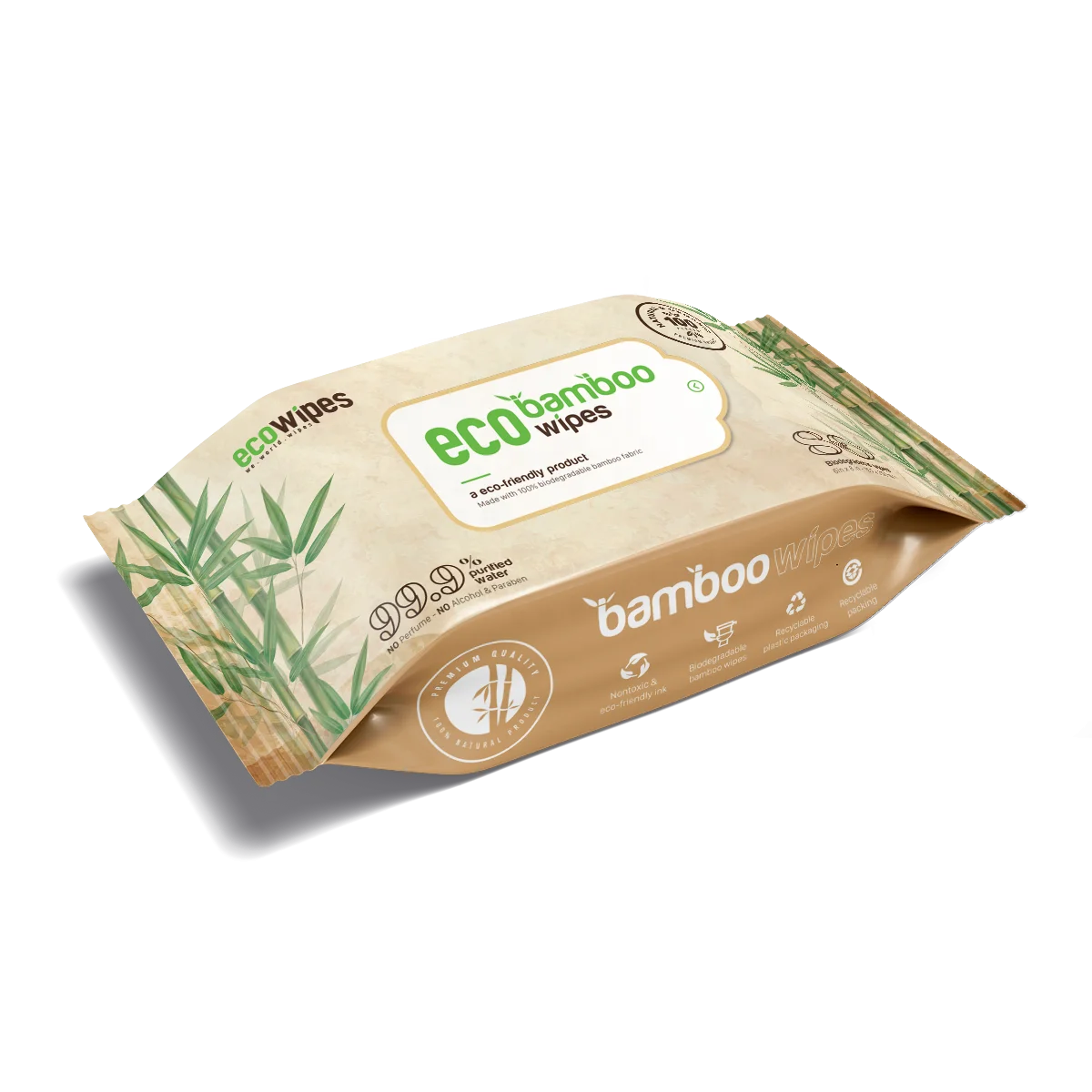 Eco Bamboo Wipes 80 Sheets Non-woven Bamboo Sanitizing Baby Wipes High ...