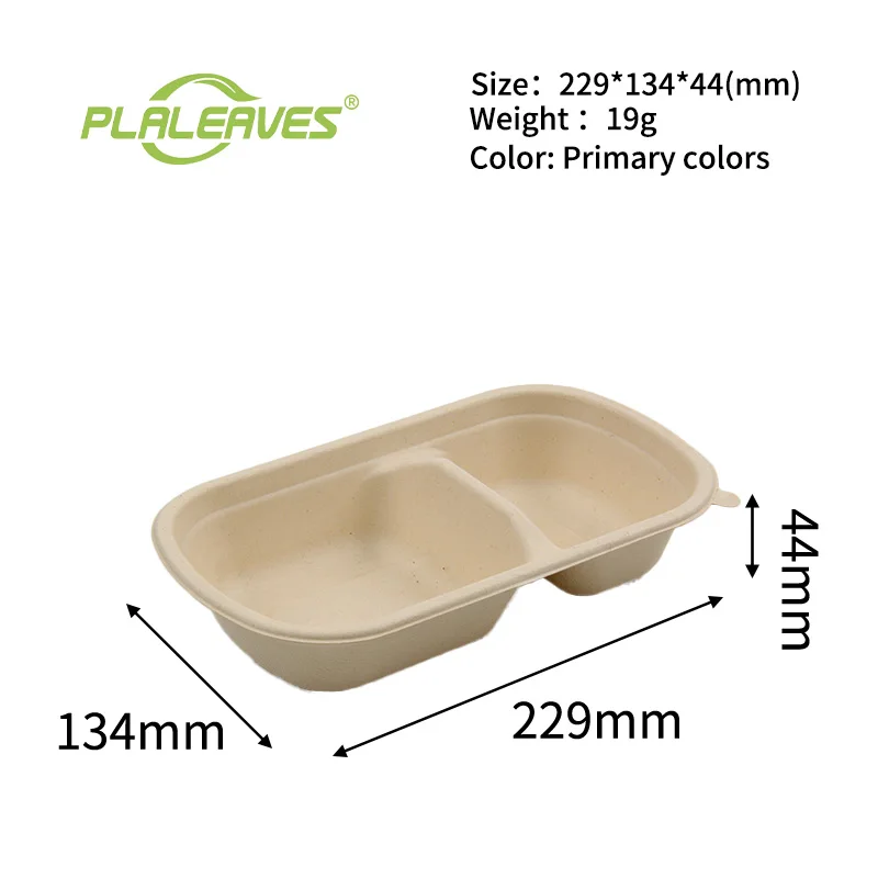 Sugarcane Bagasse Bento Box Disposable and Biodegradable Takeout Food ...