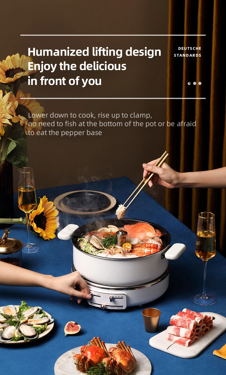 Multi-function Electric Skillet Automatic Lifting Hot Pot All-in-one ...