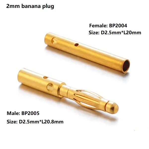 2mm Banana Plug PCB Mount - Gold Plated Brass Connectors
