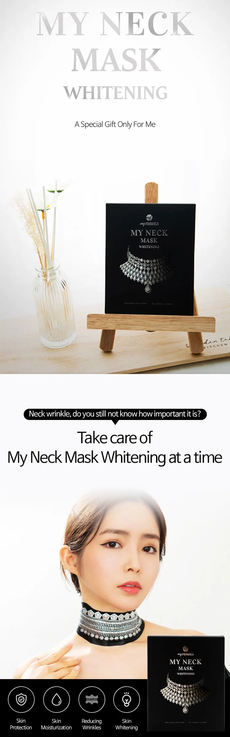 Neck Mask Pack Whitening - Korean Cosmetic for Anti-aging