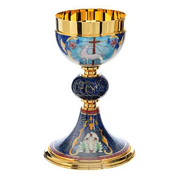 Hand Painted Brass Solid Chalice Angel Statue Religious Europe ...