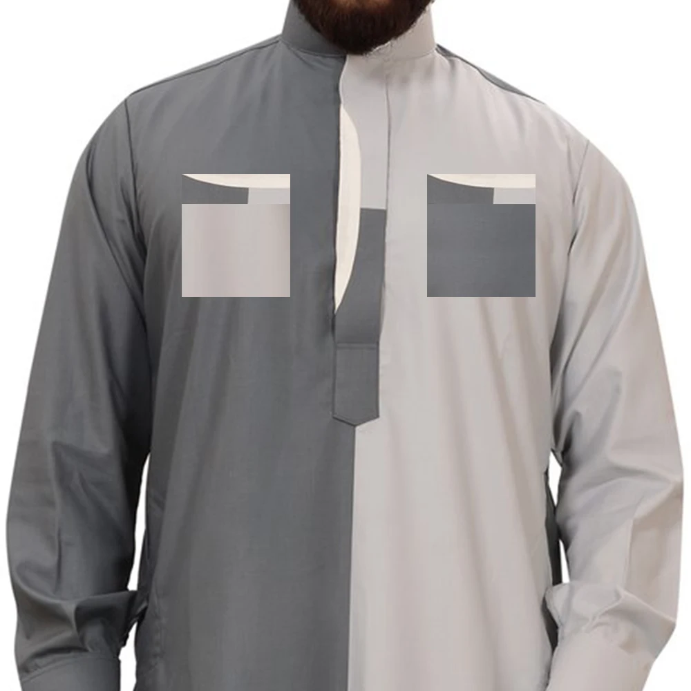 Two Tone Mens Islamic Thobe Abaya Kaftan Custom Wholesale Luxury Long ...