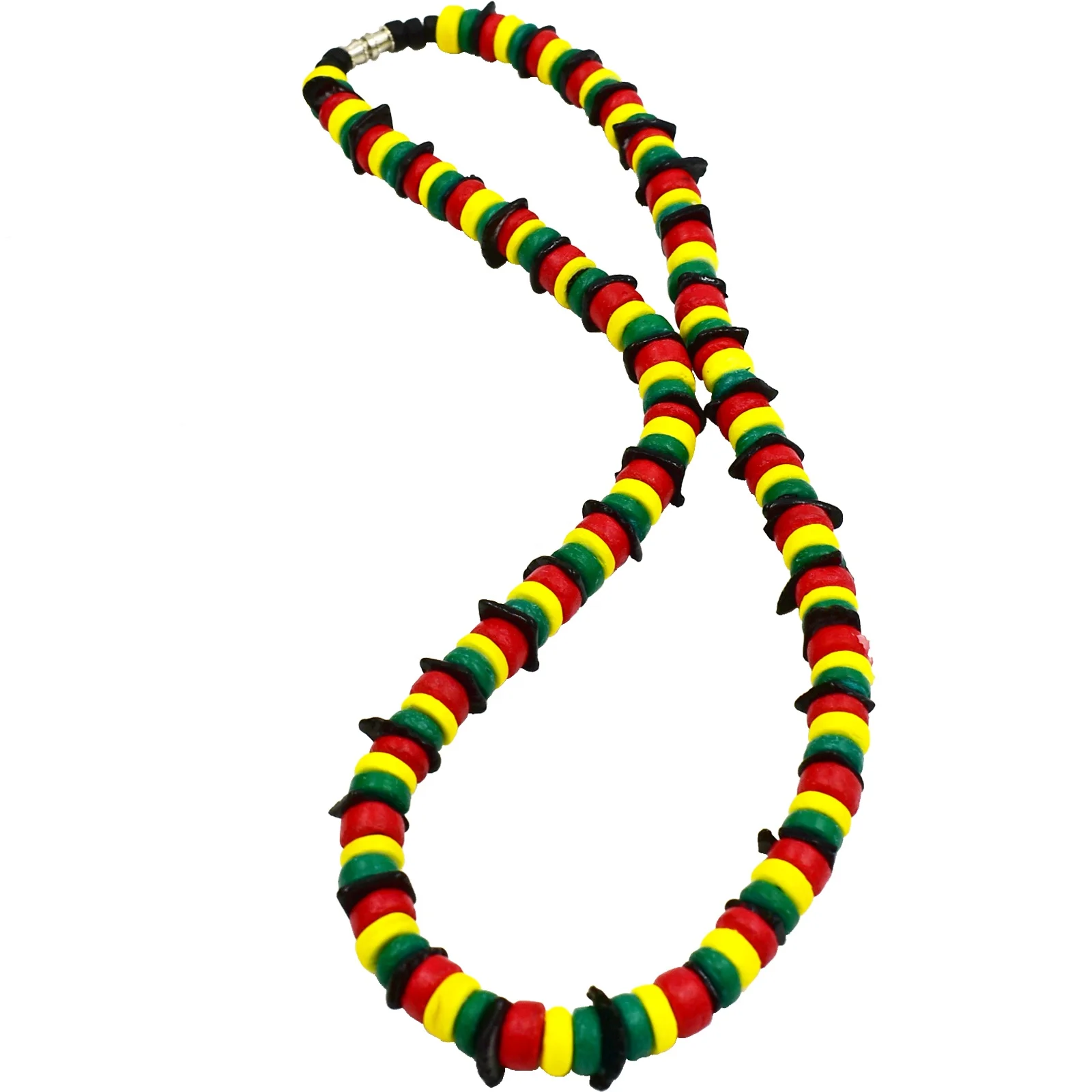 Handmade Puka Shell Necklace Beaded Coconut Shell Rasta Necklace ...